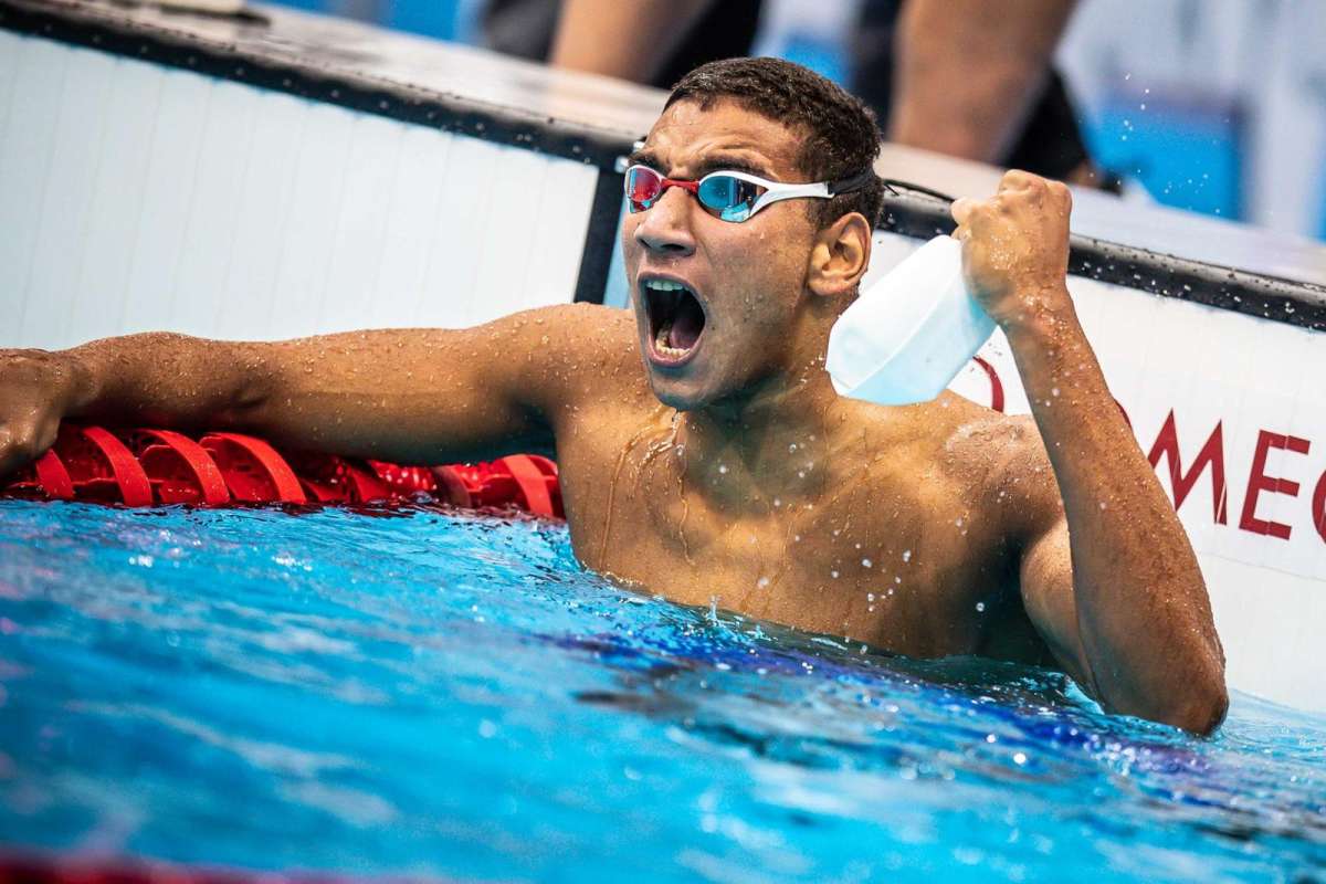 Campeão olímpico Ahmed Hafnaoui volta a competir depois de mais de um ...